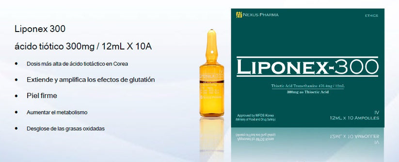 Liponex 300 - Ácido Tiótico 300mg / 12mL X 10A (Ácido Alfa-lipóico ...